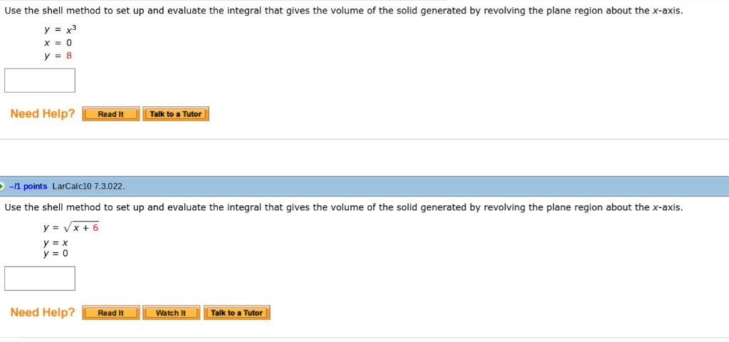 Solved Use the shell method to set up and evaluate the | Chegg.com
