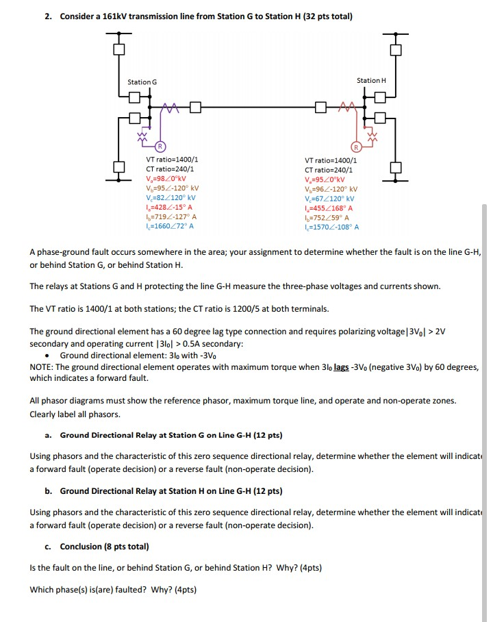 Consider a 161KV transmission line from Station G to | Chegg.com
