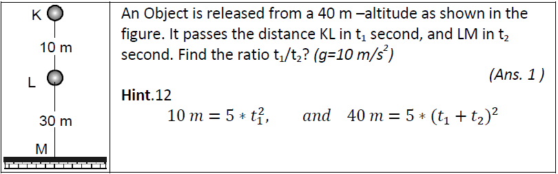 Solved KO 10 m An Object is released from a 40 m-altitude as | Chegg.com