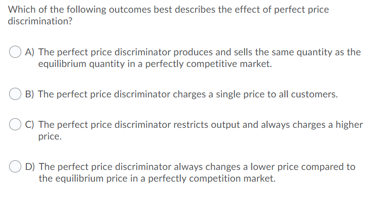 Solved Which of the following outcomes best describes the | Chegg.com