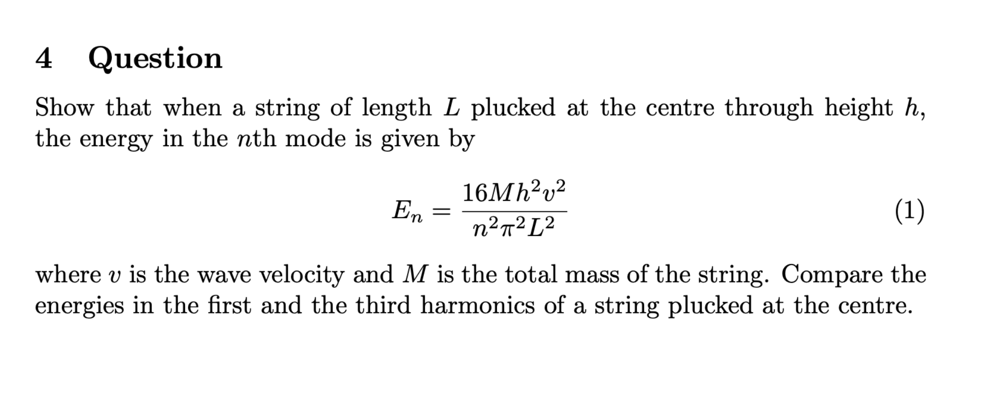 Solved start off with equation of a standing wave i.e. | Chegg.com