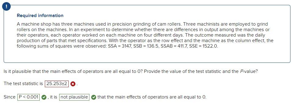 Solved Required information A machine shop has three | Chegg.com