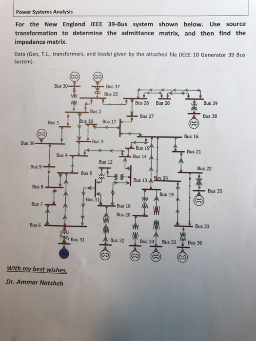 Power Systems Analysis For the New England IEEE | Chegg.com