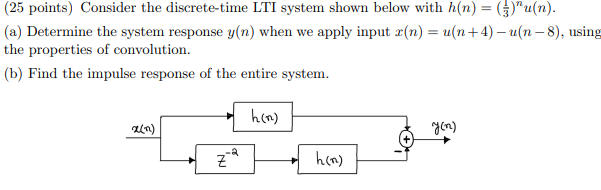 Solved (25 points) Consider the discrete-time LTI system | Chegg.com