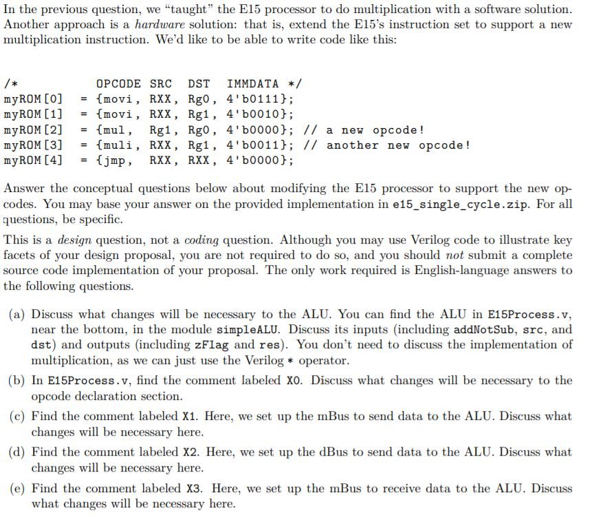 Solved In the previous question, we "taught” the E15 | Chegg.com