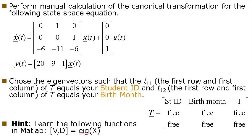 Solved Perform manual calculation of the canonical | Chegg.com