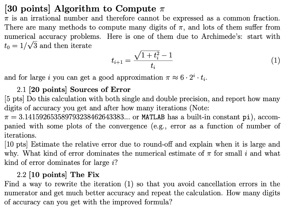 = [30 points] Algorithm to Compute a a is an | Chegg.com