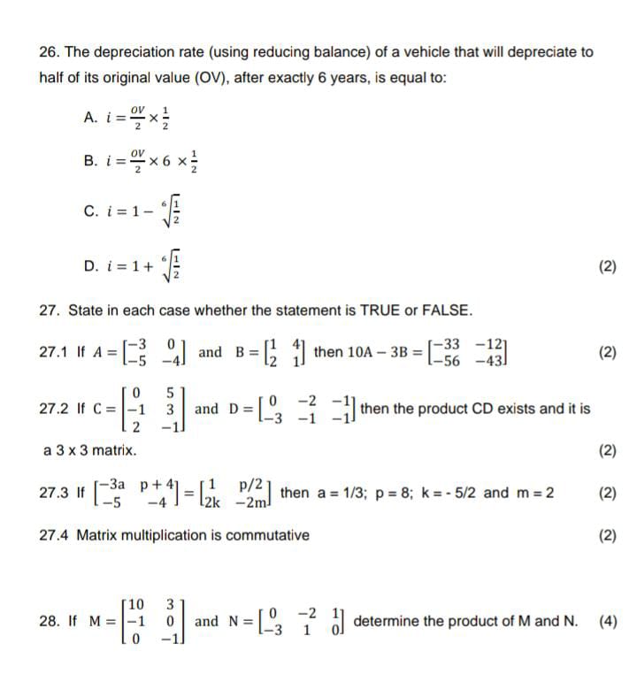 Solved The depreciation rate (using reducing balance) ﻿of a | Chegg.com
