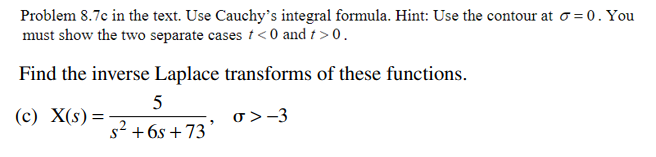 Solved Problem 8.7c in the text. Use Cauchy's integral | Chegg.com