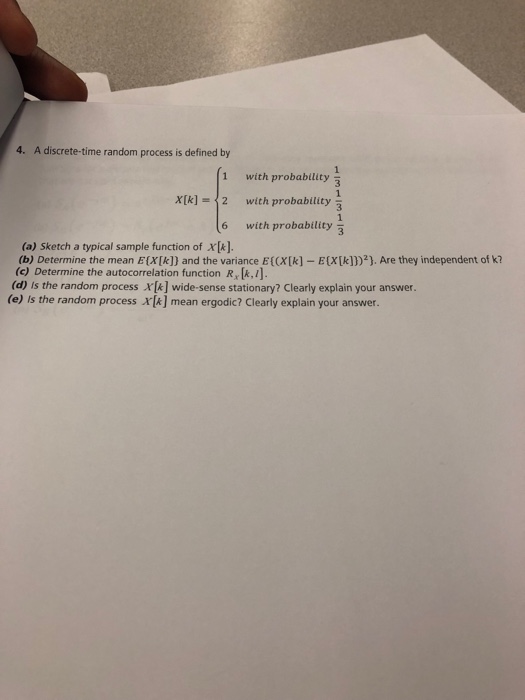 Solved 4. A discrete-time random process is defined by 1 | Chegg.com