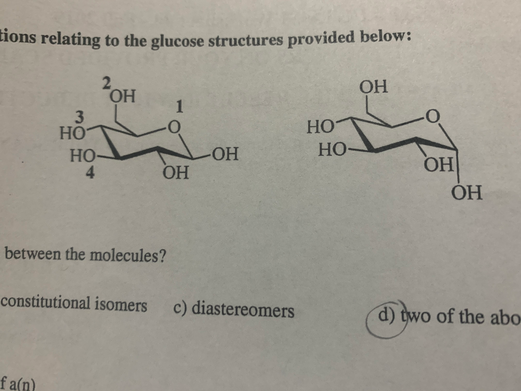 Solved consider the numbered glucose structure above and | Chegg.com