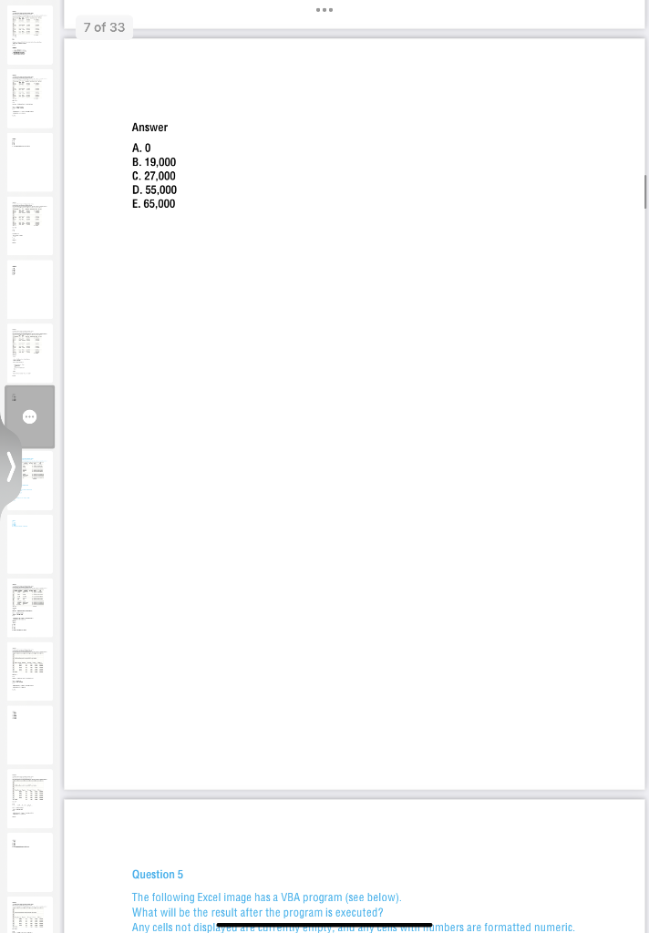 Solved 6 Of 33 Question 4 The Following Excel Image Has A 