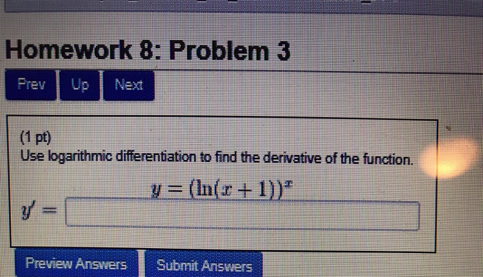 Solved Homework 8: Problem 3 Prev UpNext (1 pt) Use | Chegg.com