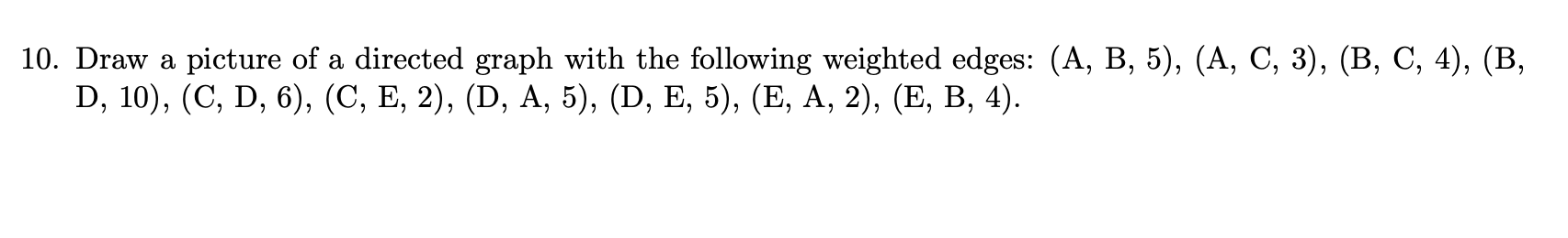 Solved 10. Draw a picture of a directed graph with the | Chegg.com