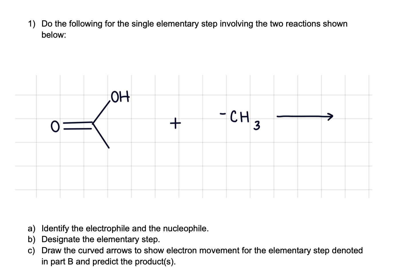 Solved 1) Do the following for the single elementary step | Chegg.com