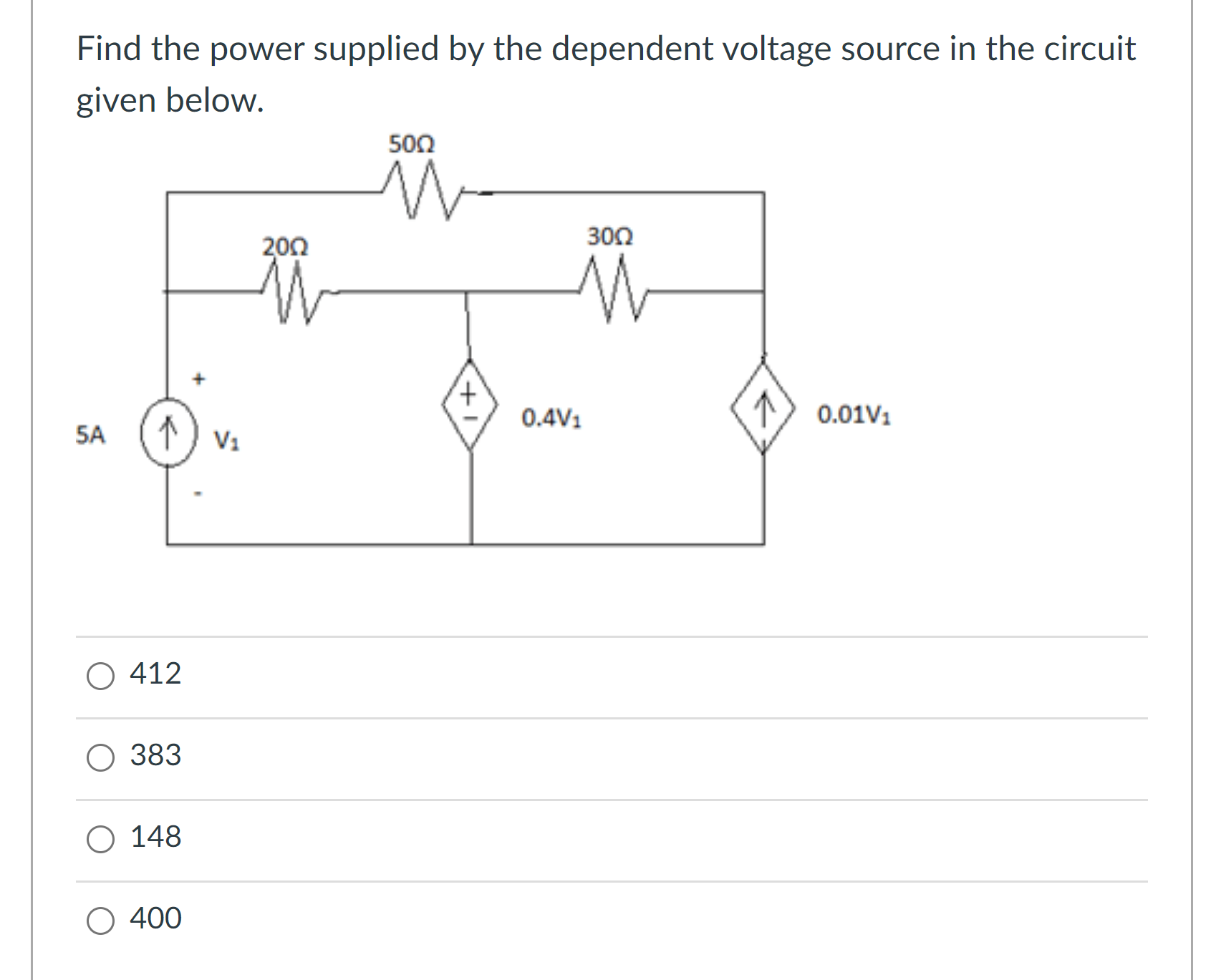 Solved Find the power supplied by the dependent voltage | Chegg.com