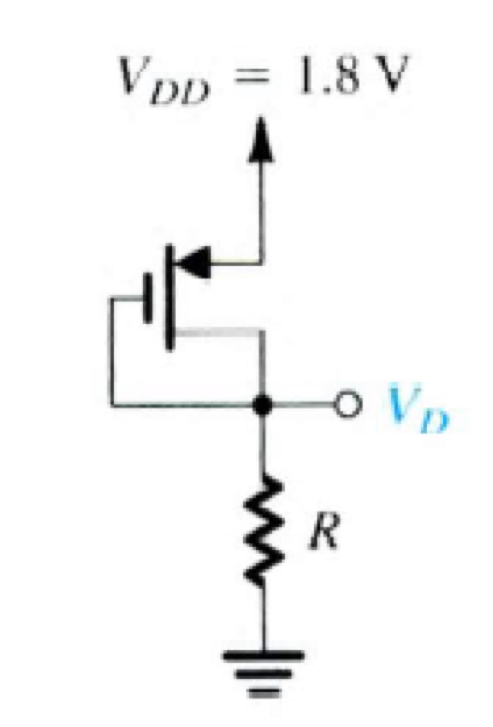 Solved The PMOS transistor in the above circuit has 𝑉𝑡 = | Chegg.com