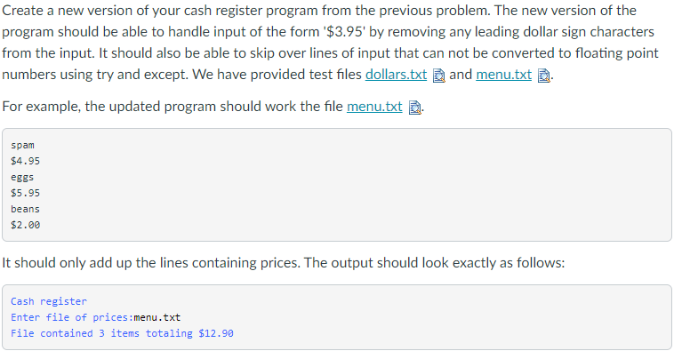 Solved Create a new version of your cash register program | Chegg.com