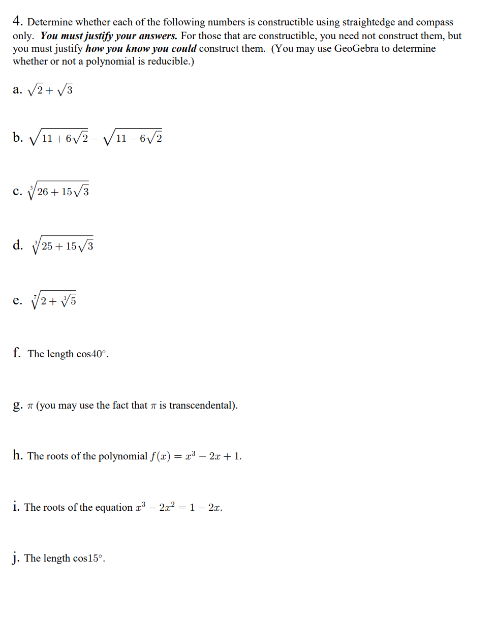 Solved 4. Determine whether each of the following numbers is | Chegg.com
