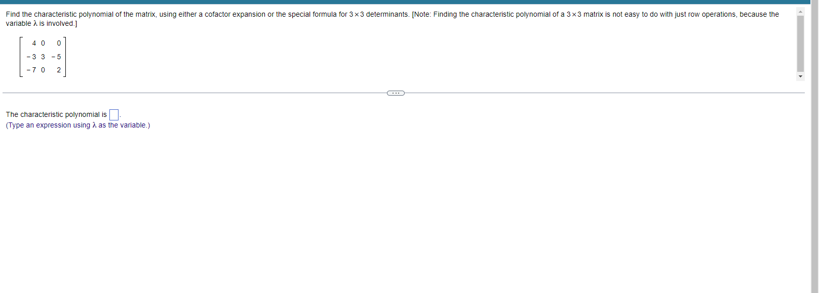 Solved variable λ ﻿is involved.][400-33-5-702]The | Chegg.com