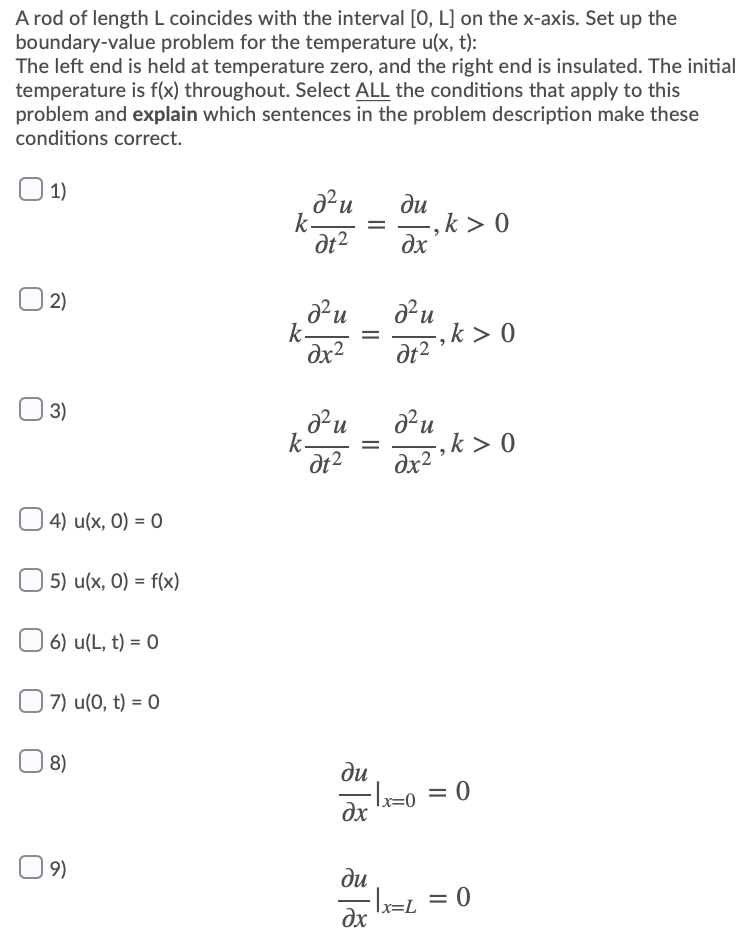 Solved A rod of length L coincides with the interval [O, L) | Chegg.com