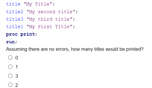 Solved title "My Title"; title2 "My second title"; title3 | Chegg.com