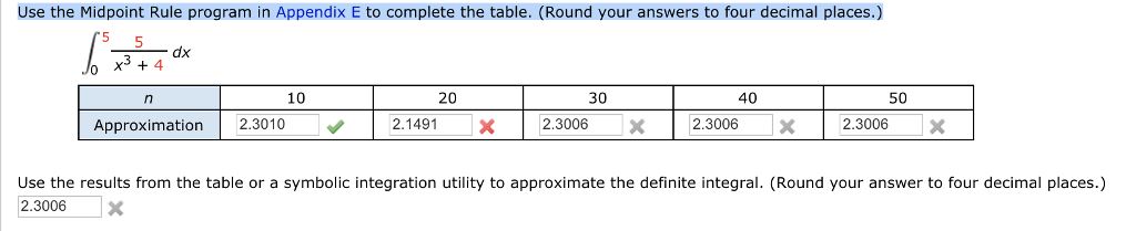 Solved Use the Midpoint Rule program in Appendix E to | Chegg.com