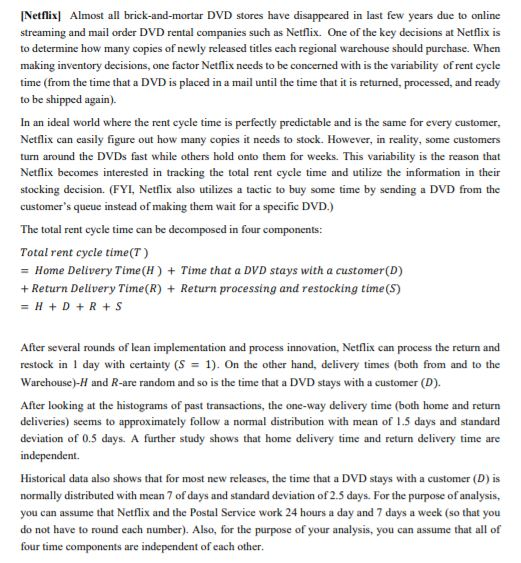 Solved |NetflixAlmost all brick-and-mortar DVD stores have | Chegg.com