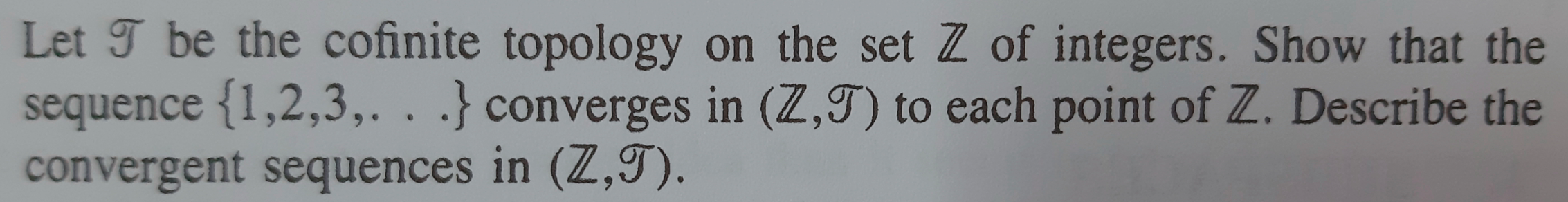 Solved Let T be the cofinite topology on the set Z of | Chegg.com