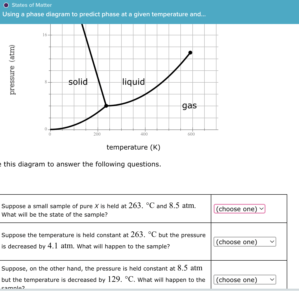 Solved States of MatterUsing a phase diagram to predict | Chegg.com