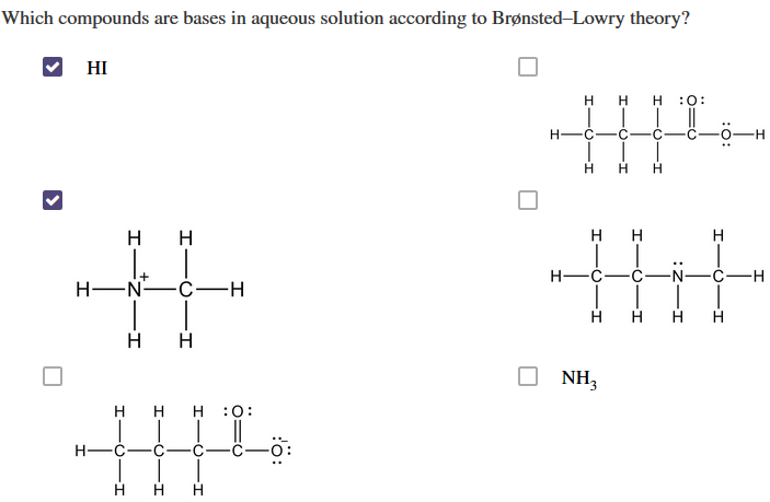 Solved Which compounds are bases in aqueous solution | Chegg.com