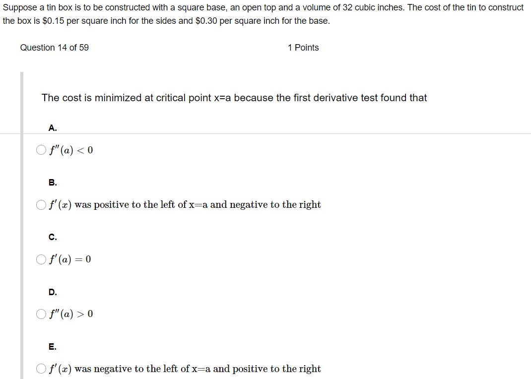 Solved Suppose a tin box is to be constructed with a square | Chegg.com
