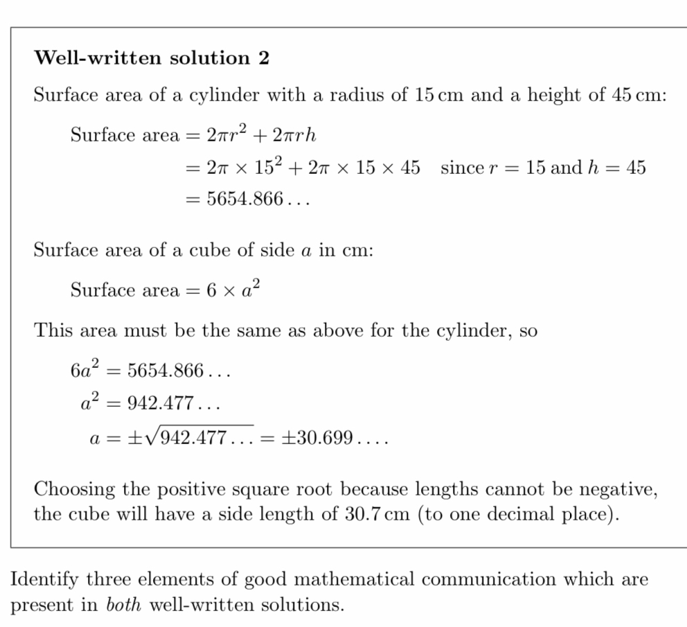 Solved Identify three elements of good mathematical | Chegg.com