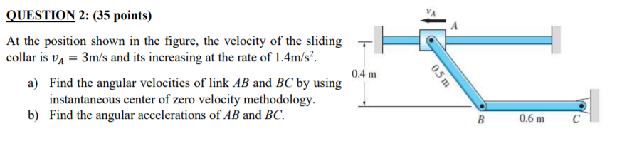 Solved QUESTION 2: (35 points) At the position shown in the | Chegg.com