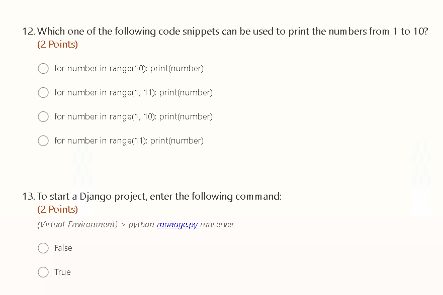Solved 12. Which one of the following code snippets can be | Chegg.com