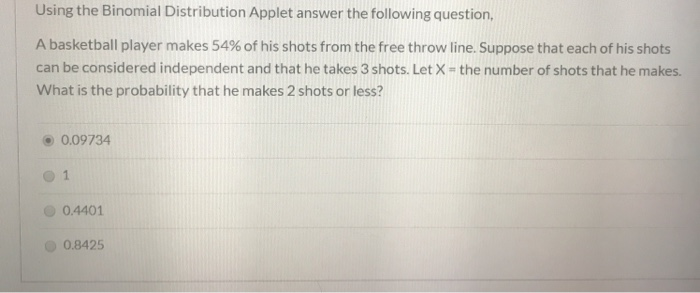 Solved Using the Binomial Distribution Applet answer the | Chegg.com