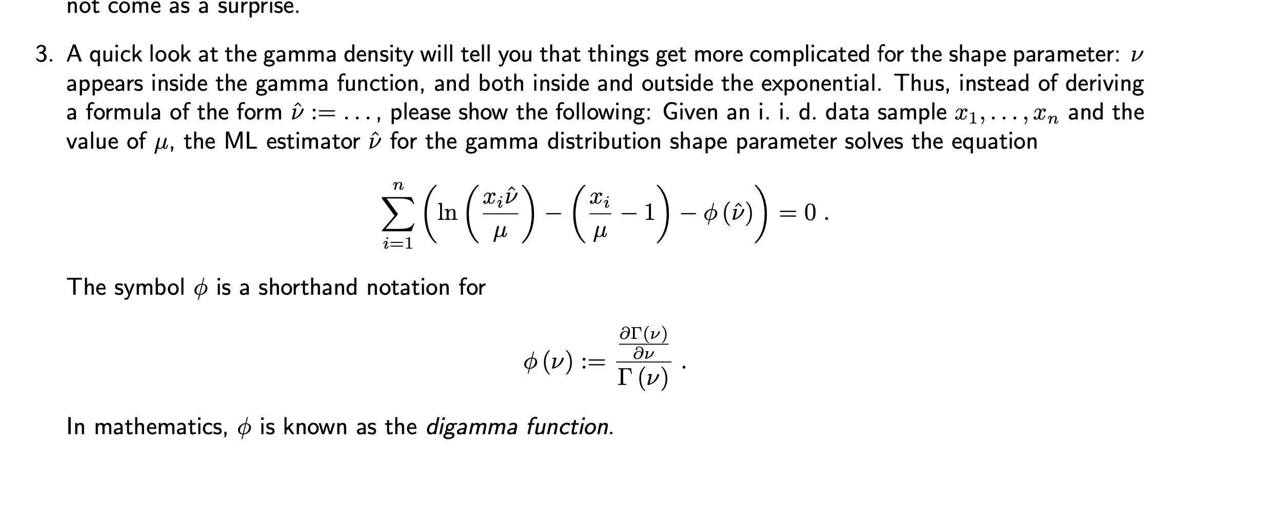 Solved A quick look at the gamma density will tell you that | Chegg.com