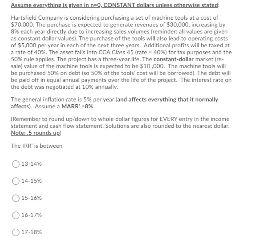 Assume everything is given in n=0, CONSTANT dollars | Chegg.com