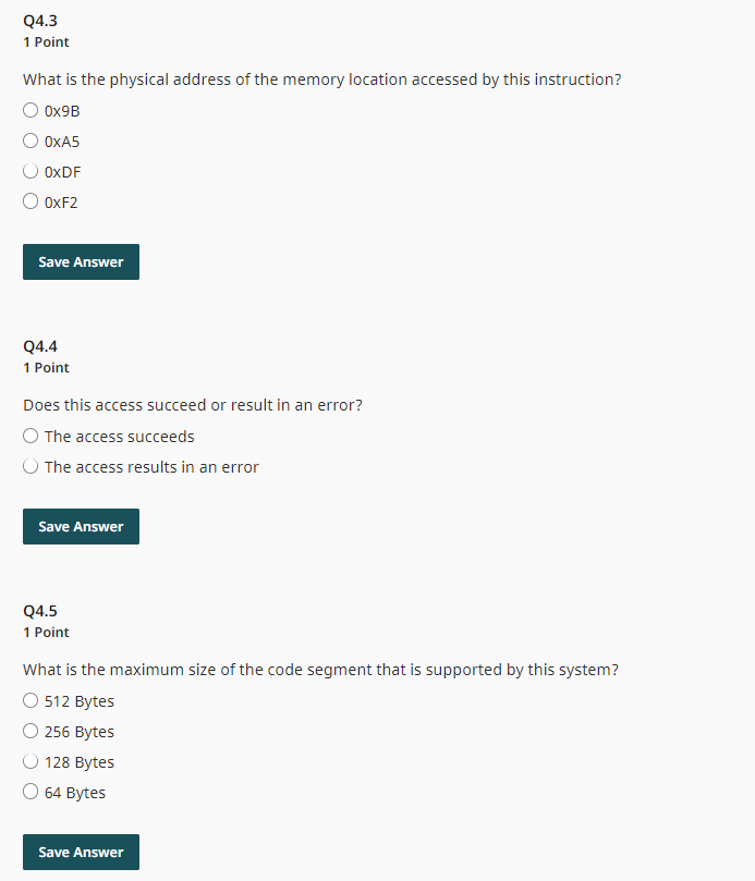Solved Q4 Accessing memory 5 Points Say we have a system | Chegg.com