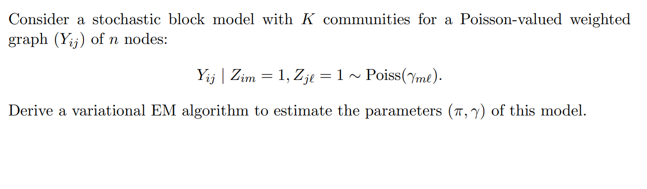 Solved Consider A Stochastic Block Model With K Communities