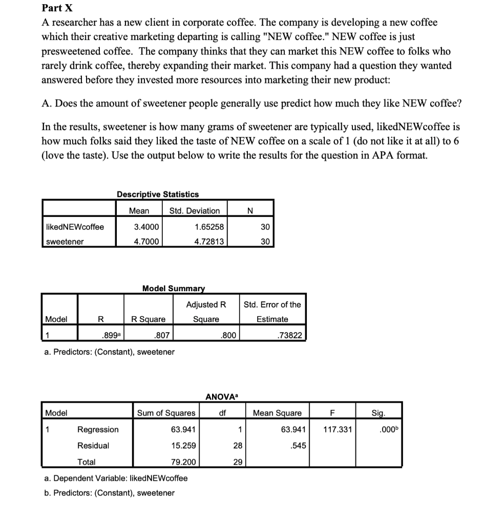 Solved Part X A researcher has a new client in corporate | Chegg.com