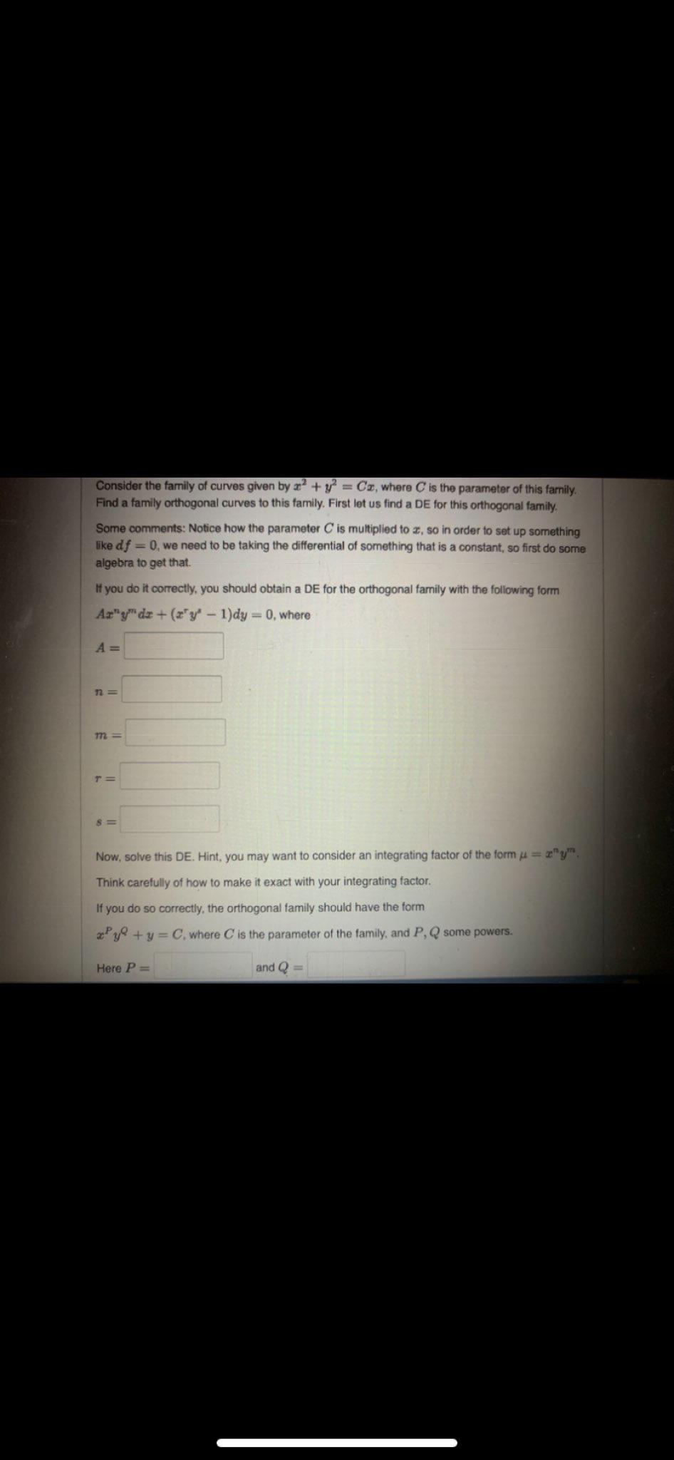 Solved Consider the family of curves given by x2+y2=Cx, | Chegg.com