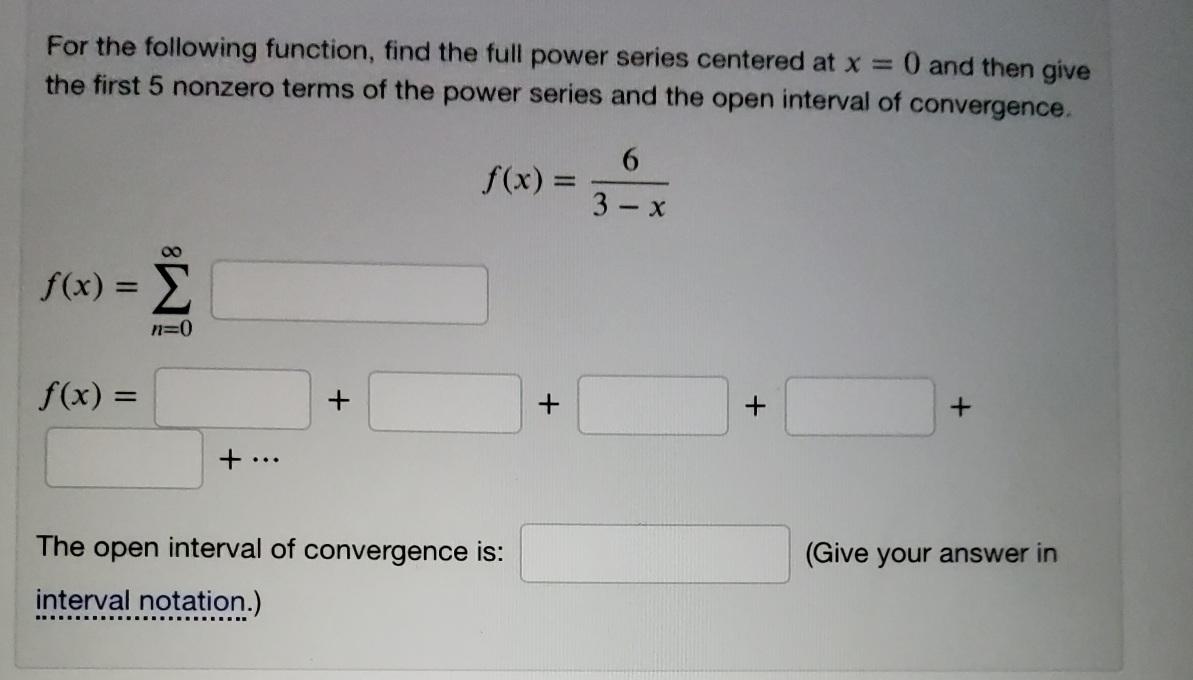 Solved For the following function, find the full power | Chegg.com