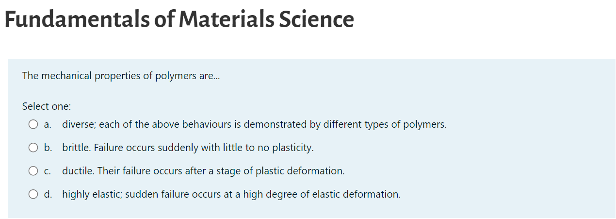 Solved Fundamentals of Materials Science An external | Chegg.com