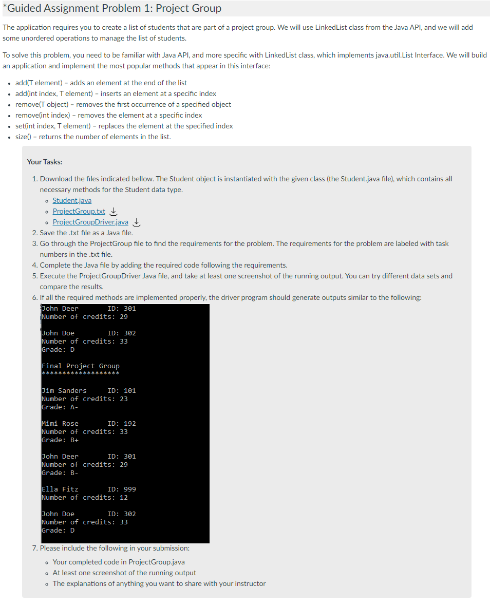 Solved ******Student.java****** public class Student { | Chegg.com Solved ******Student.java****** public class Student { | Chegg.com