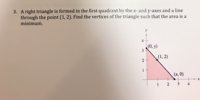Solved A right triangle is formed in the first quadrant by | Chegg.com
