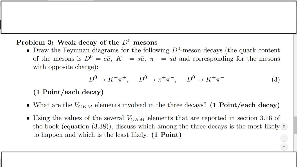Solved Problem 3: Weak decay of the Dº mesons Draw the | Chegg.com
