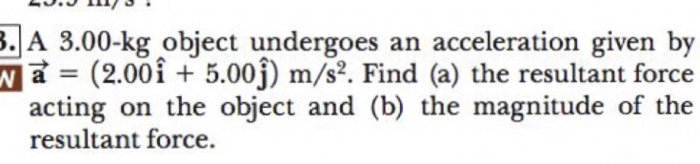Solved A 3 00 Kg Object Undergoes An Acceleration Given By A