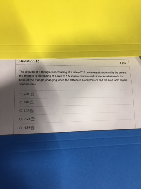 Solved The altitude of a triangle is increasing at a rate of | Chegg.com
