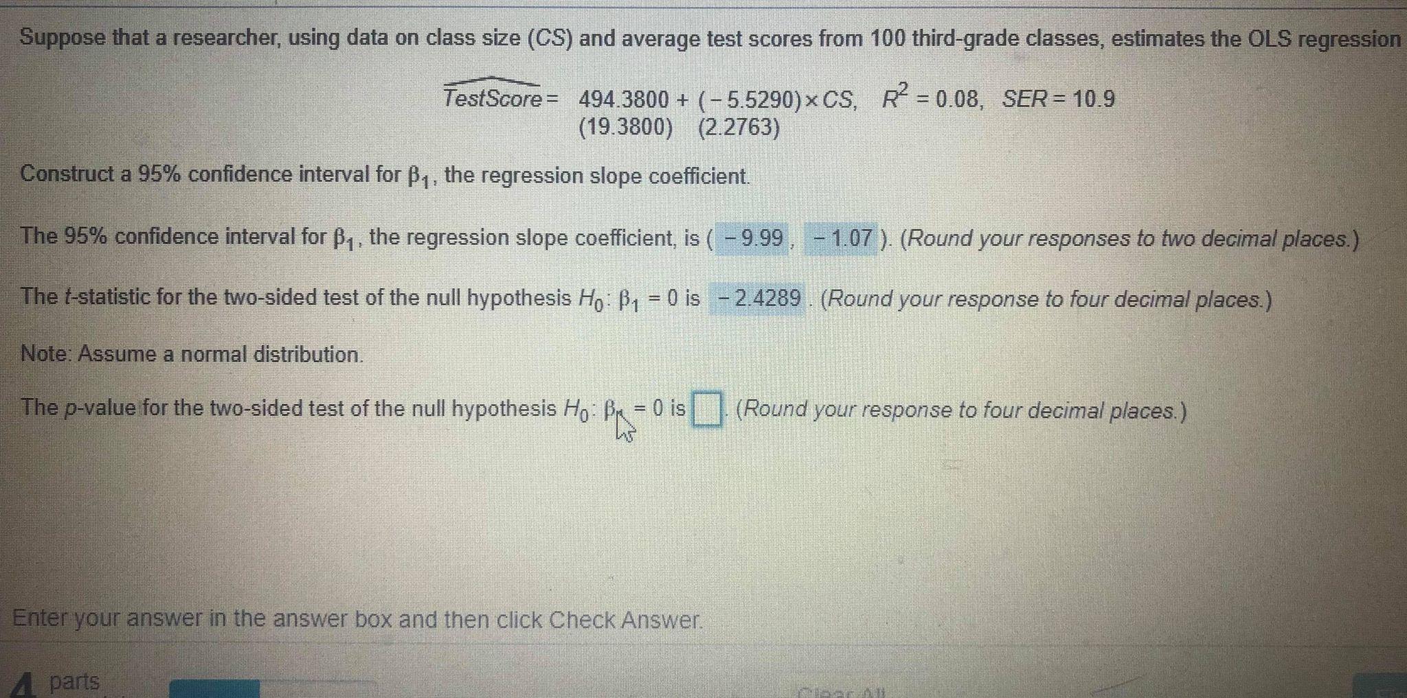 Solved Can you tell me what will be the p value? It should | Chegg.com